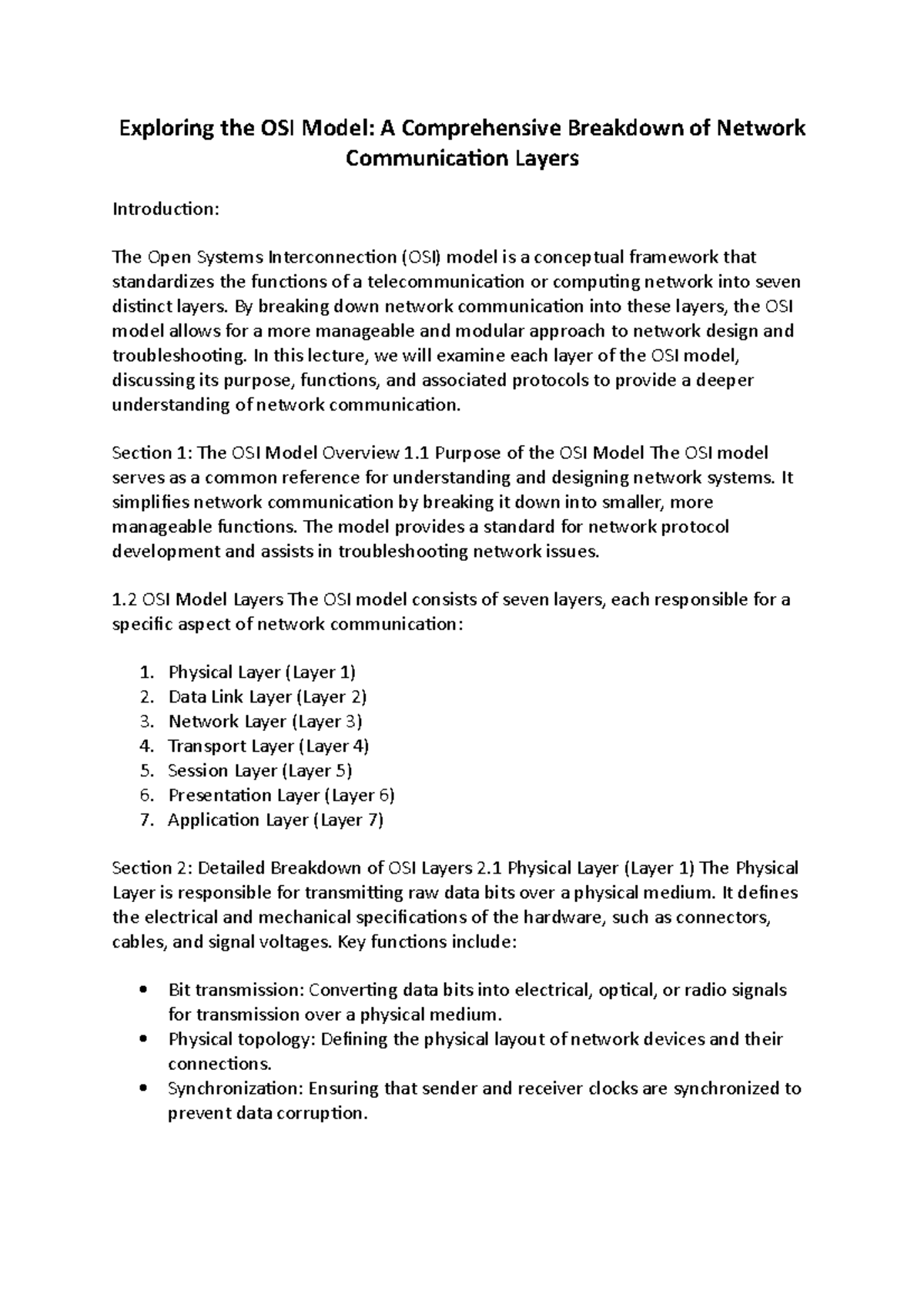 Exploring the OSI Model- A Comprehensive Breakdown of Network ...
