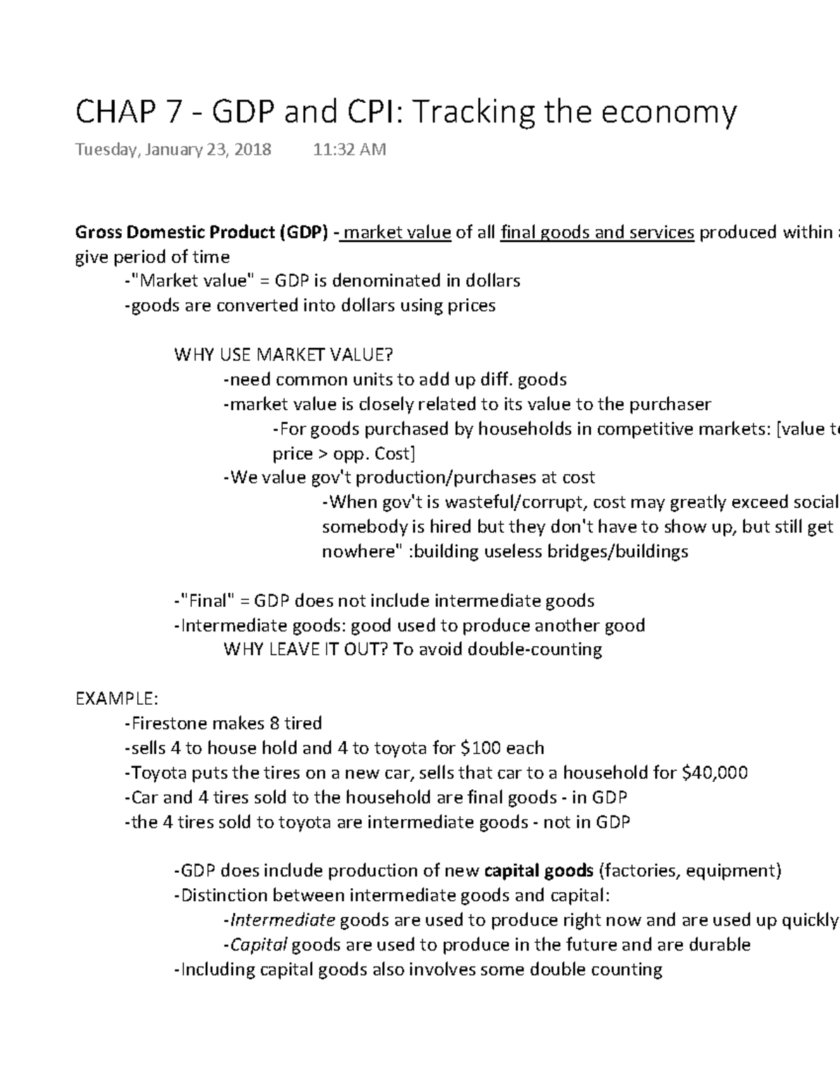 CHAP 7 - GDP and CPI Tracking the economy - CHAP 7 - GDP and CPI ...