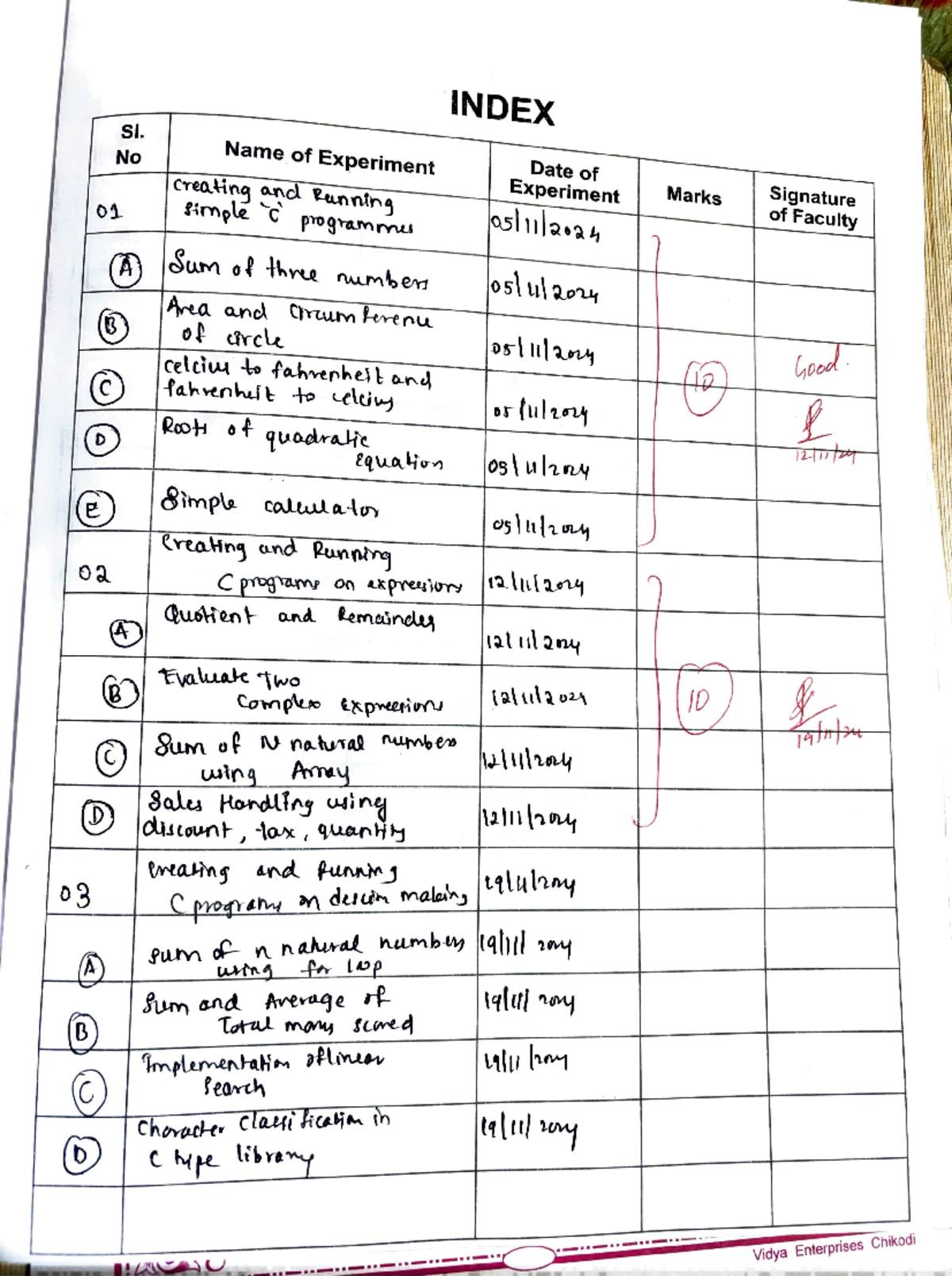 PPC18 Record - INDEX SI. No Name of Experiment Date of creating and Running Experiment Marks ...