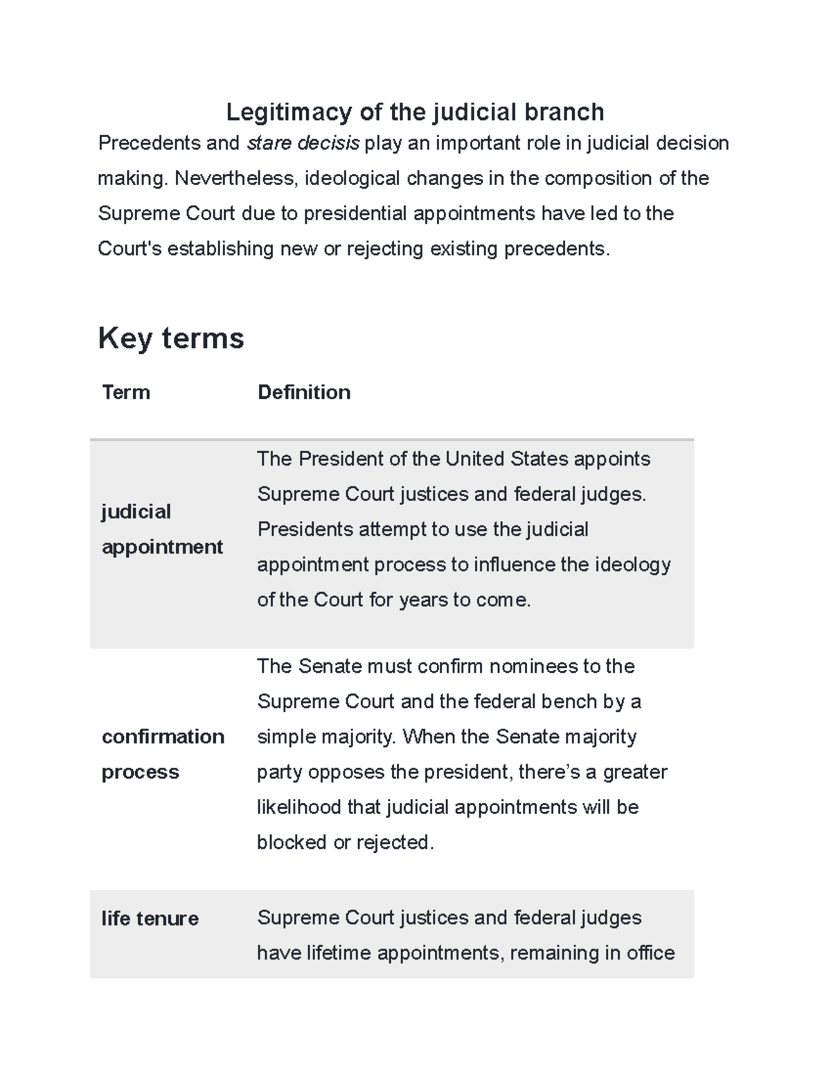 Legitimacy of the judicial branch - Legitimacy of the judicial branch ...