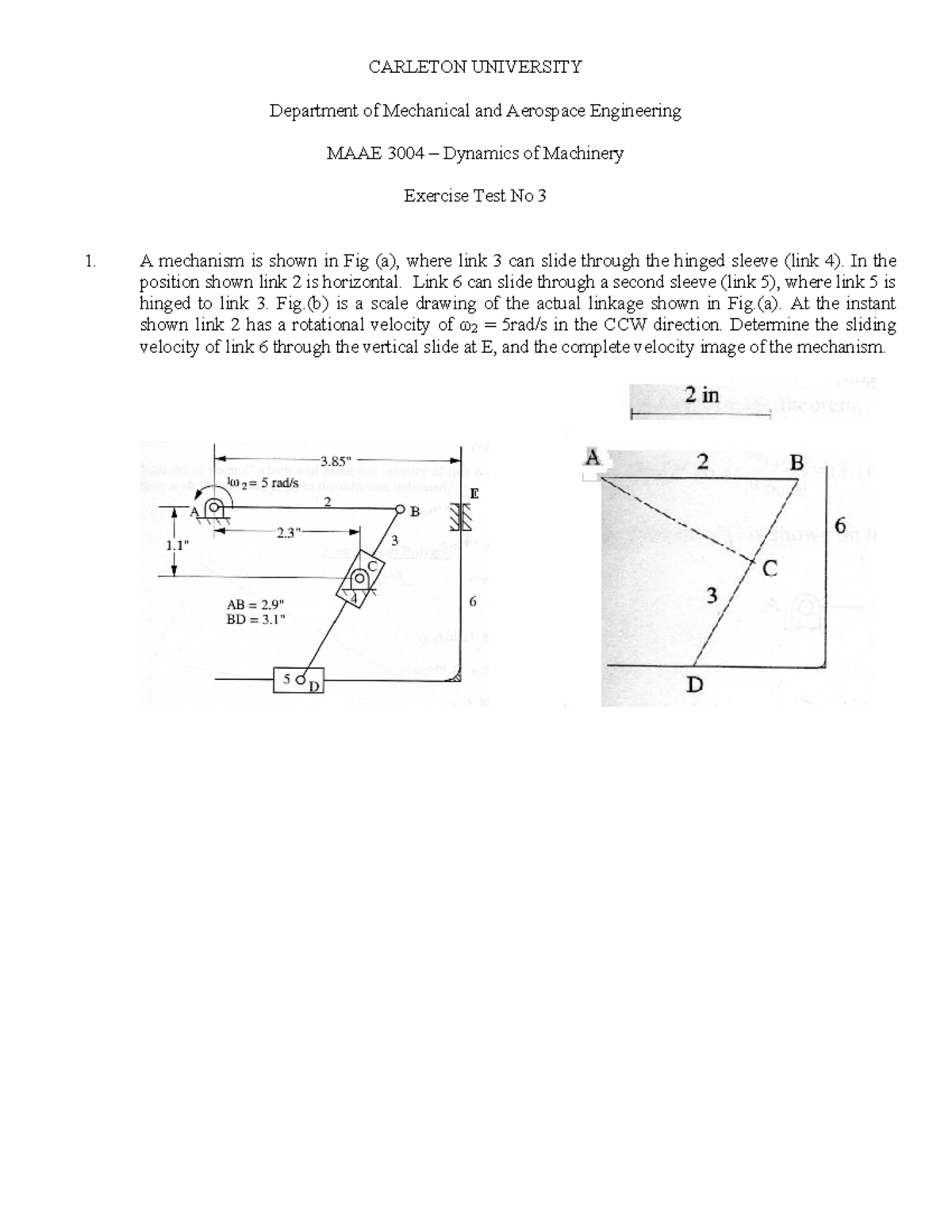 Test 3-1 - CARLETON UNIVERSITY Department of Mechanical and Aerospace ...
