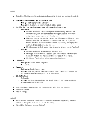 ANTH lecture notes - ANTHROPOLOGY KEY TERMS MODULE 1 KEY TERMS ...