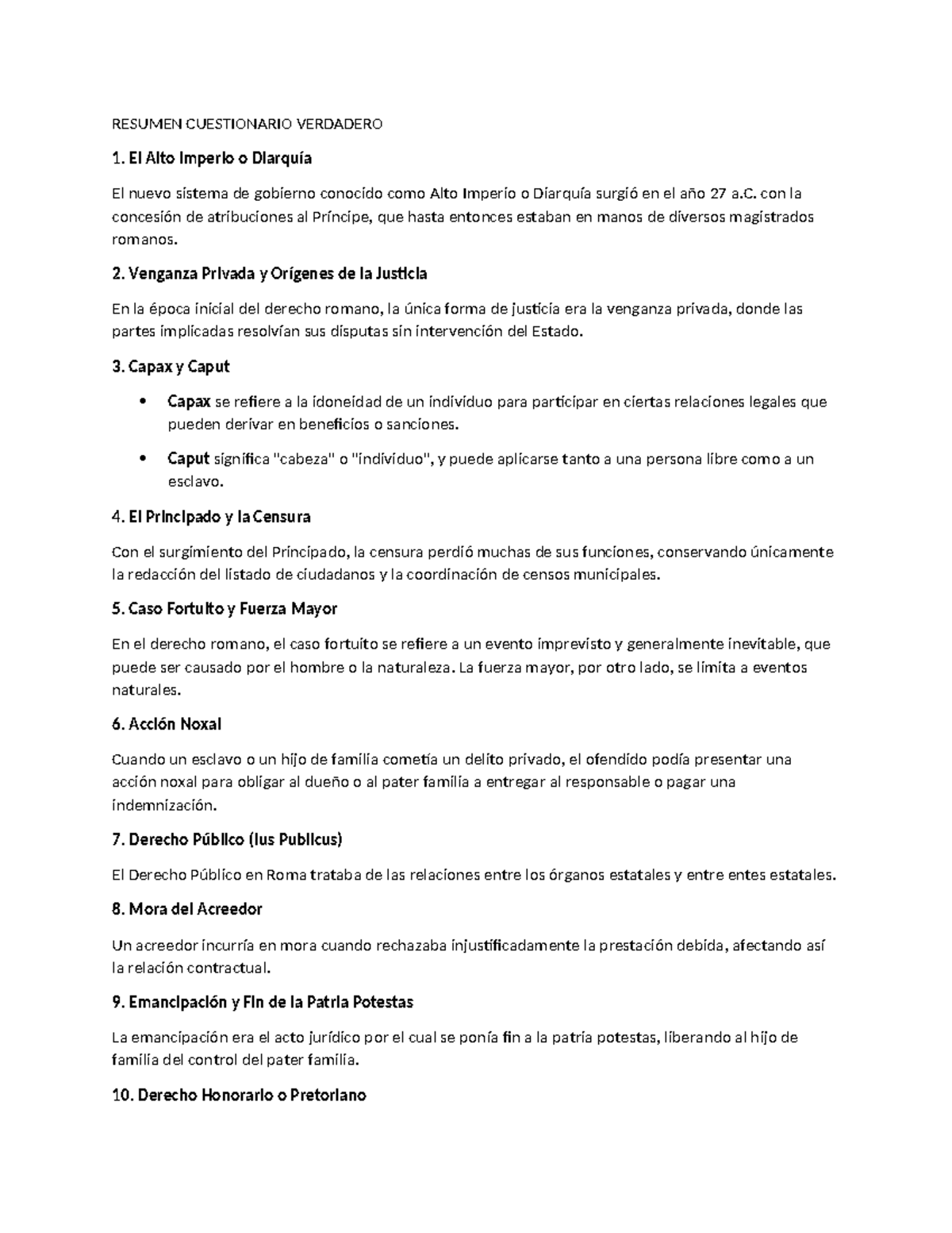 Resumen para primer parcial - RESUMEN CUESTIONARIO VERDADERO El Alto ...