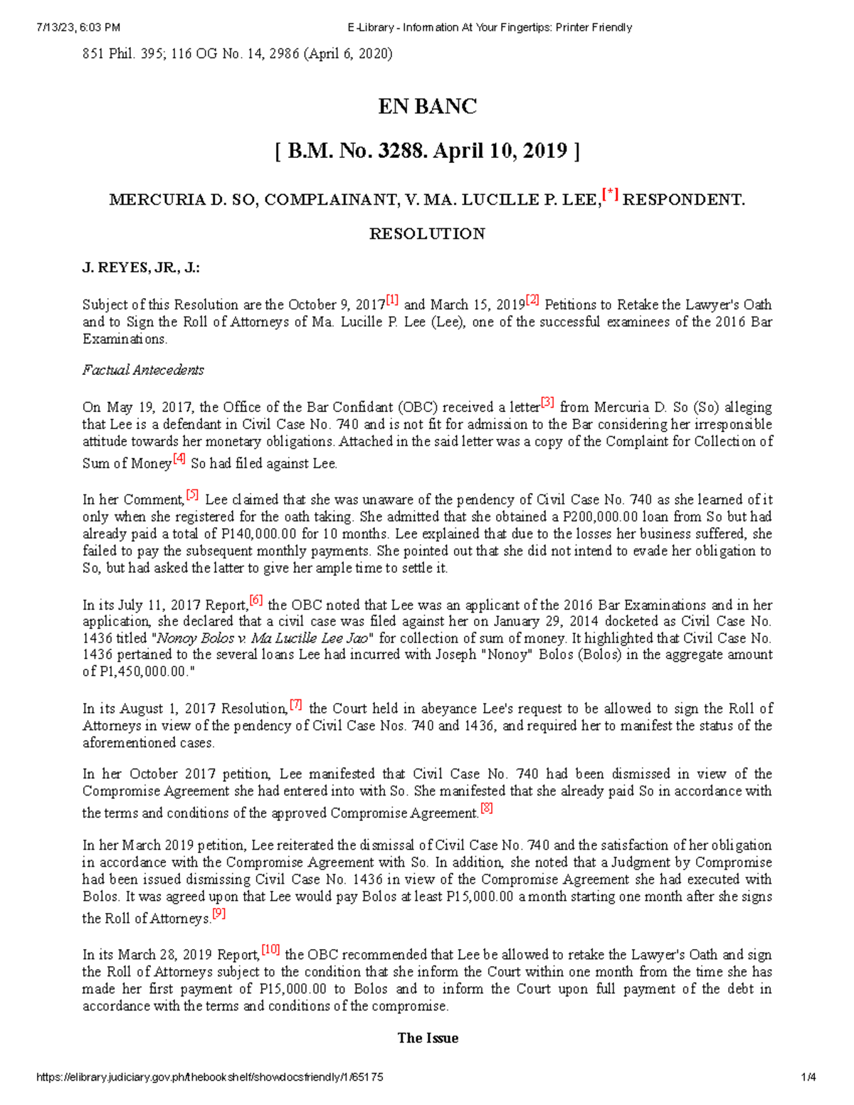 Mercuria So vs. Ma Lucille Lee B.M - 851 Phil. 395; 116 OG No. 14, 2986 ...