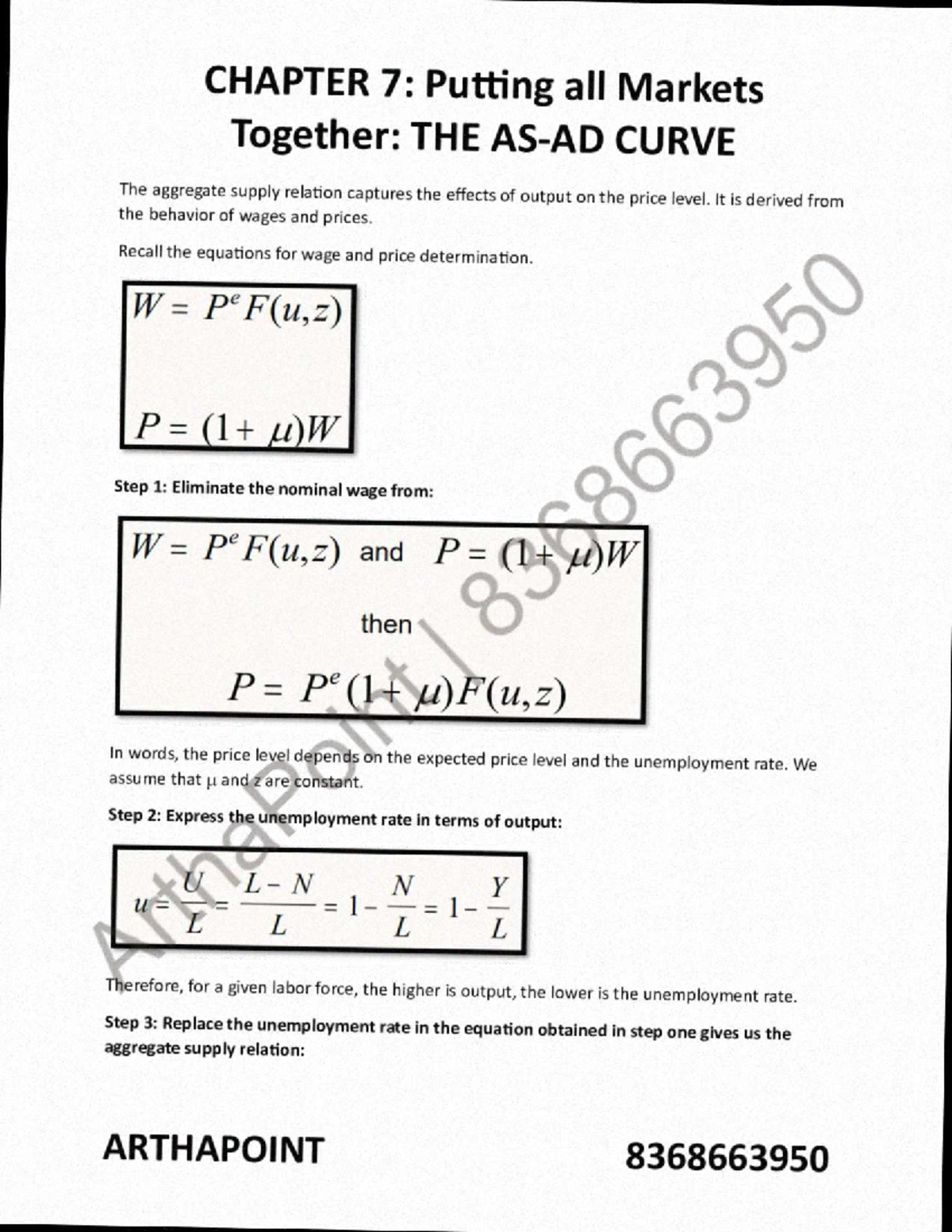 Intermediate Macroeconomics 1 Chapter 7 Notes - Studocu