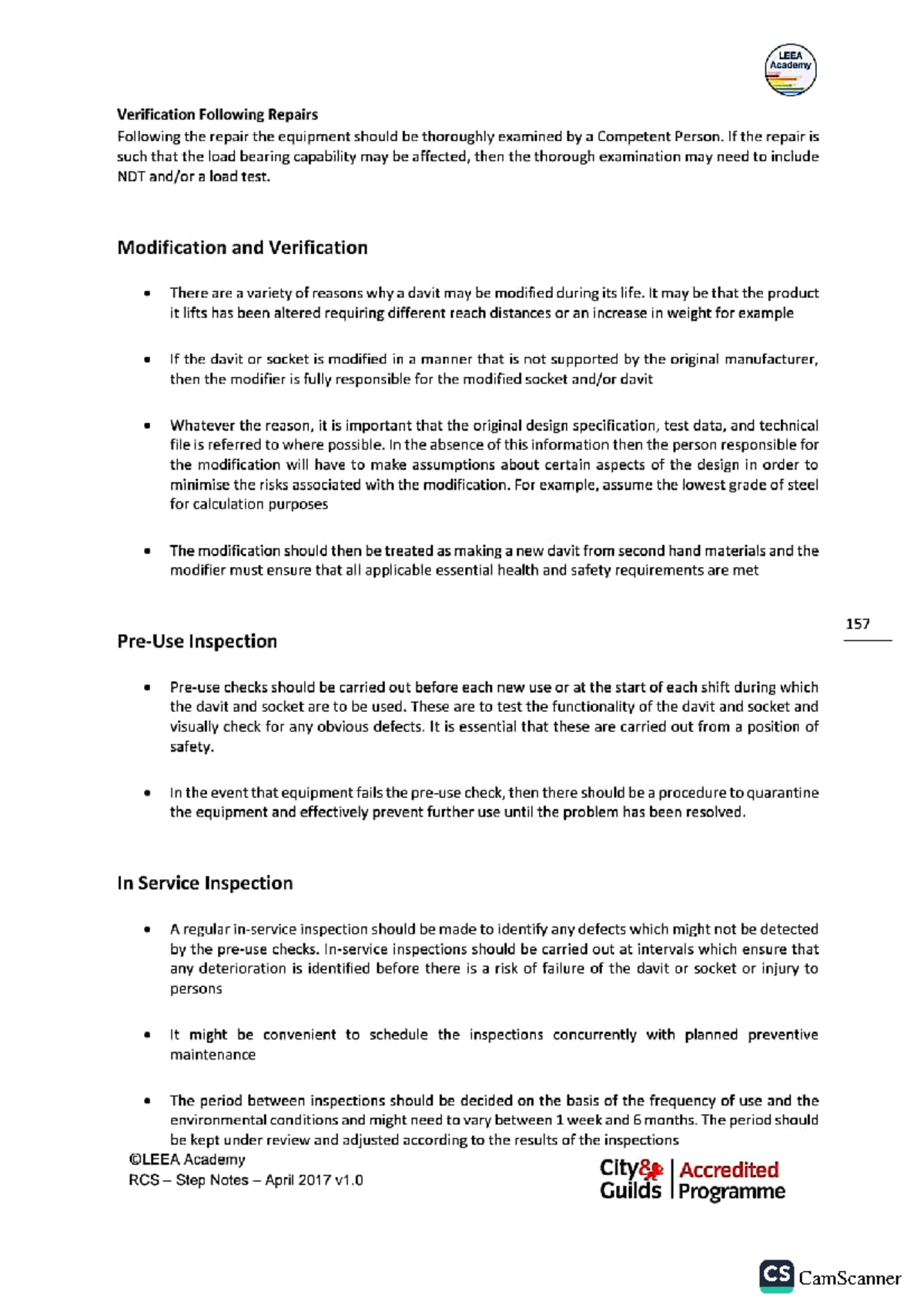 Part 18 - Modification and Verification Pre-Use Inspection In Service ...