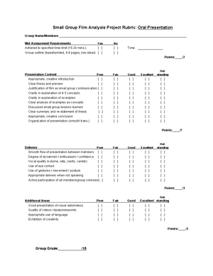 Rubric, Community Service Project - Small Group Community Service ...