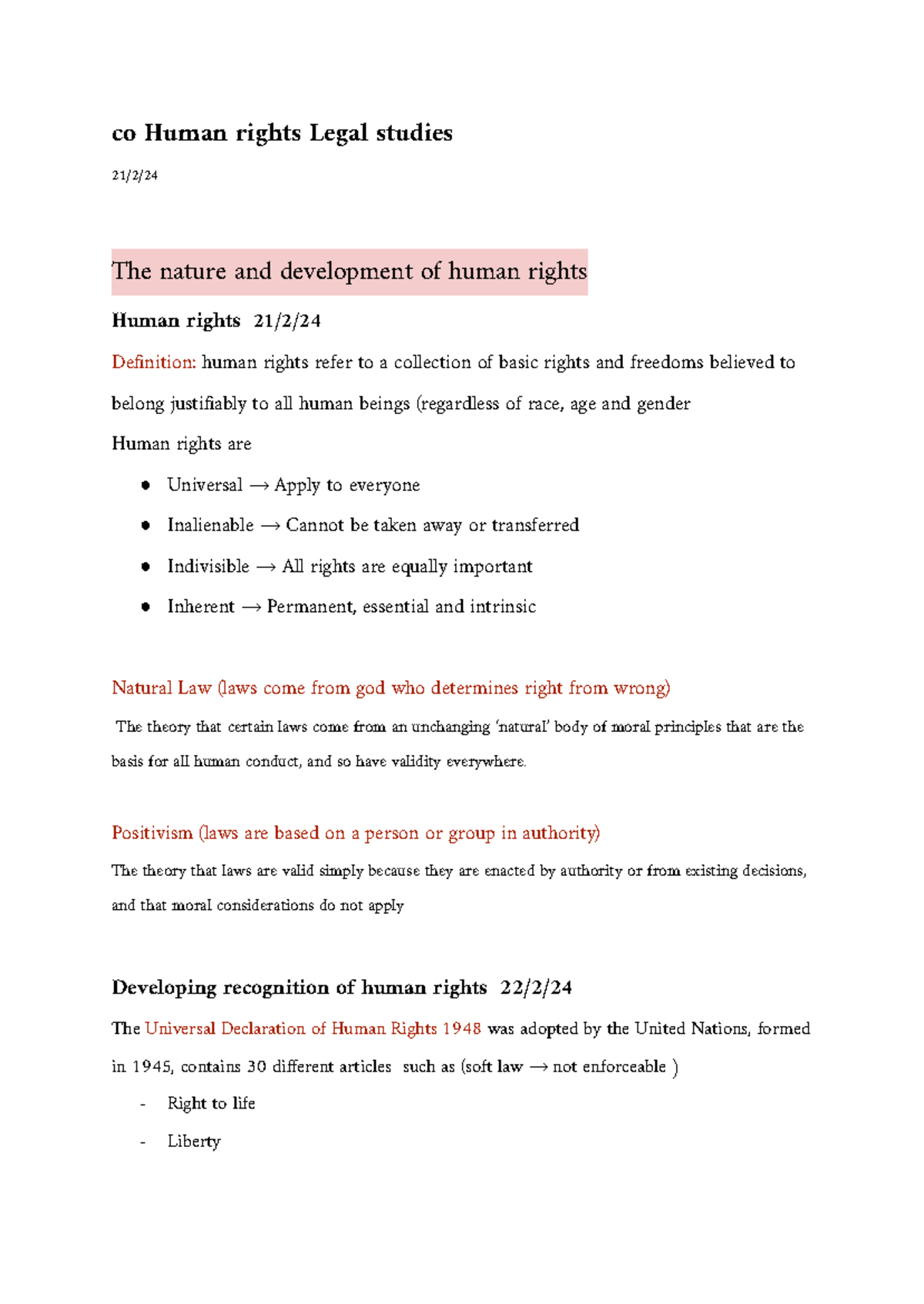 Human rights Legal studies - co Human rights Legal studies 21/2/ The ...