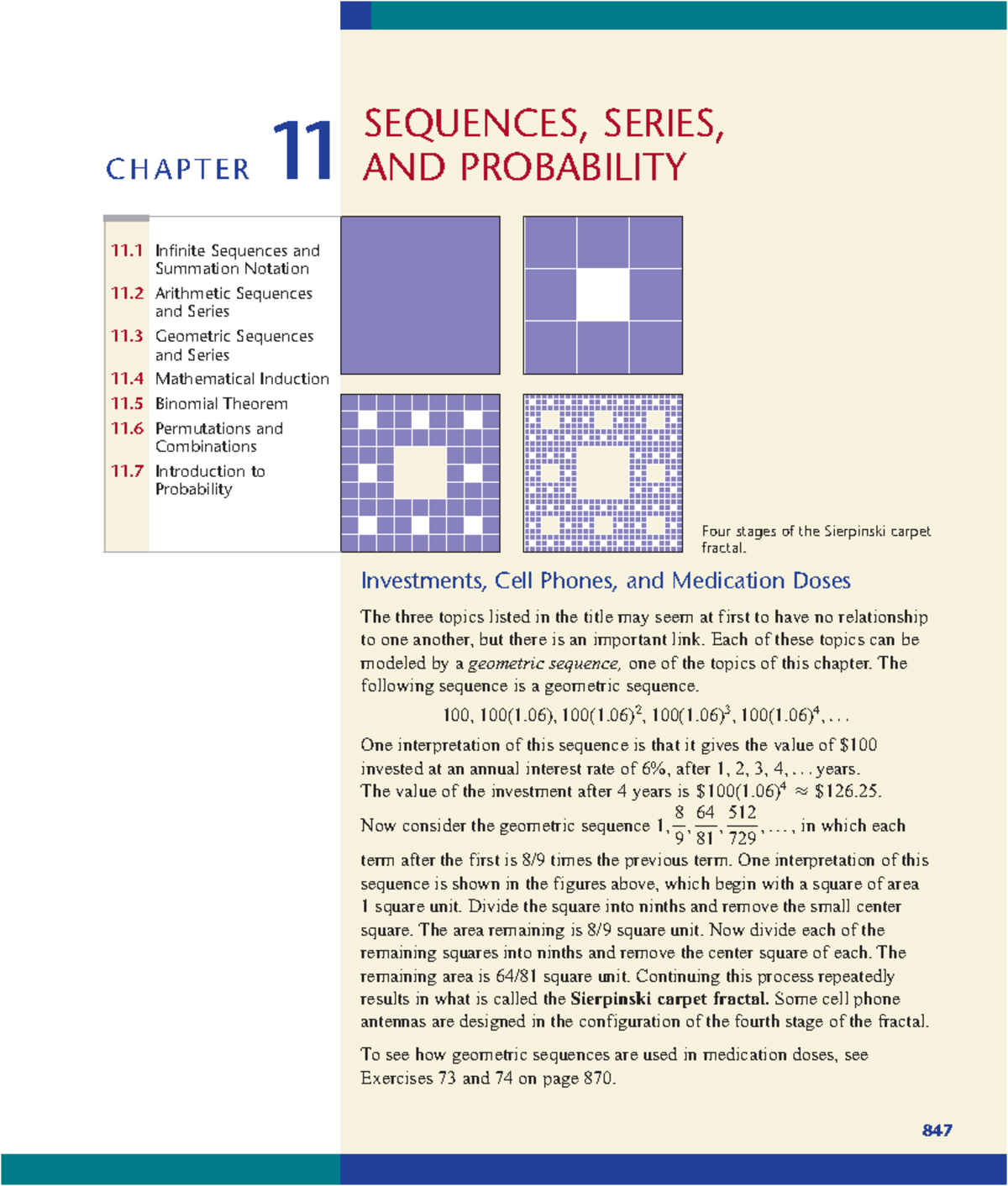 College Algebra and Trigonometry (11) - 847 SEQUENCES, SERIES, AND ...