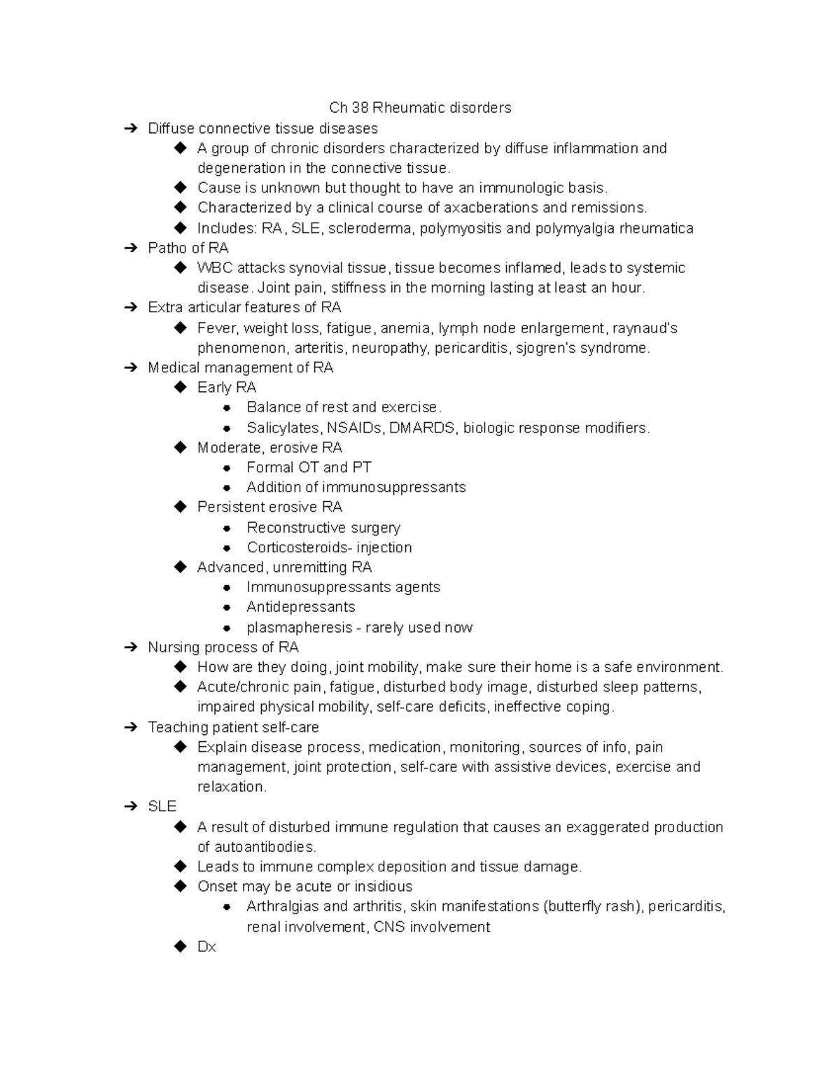 Ch 28 rheumatic disorders - Ch 38 Rheumatic disorders Diffuse ...