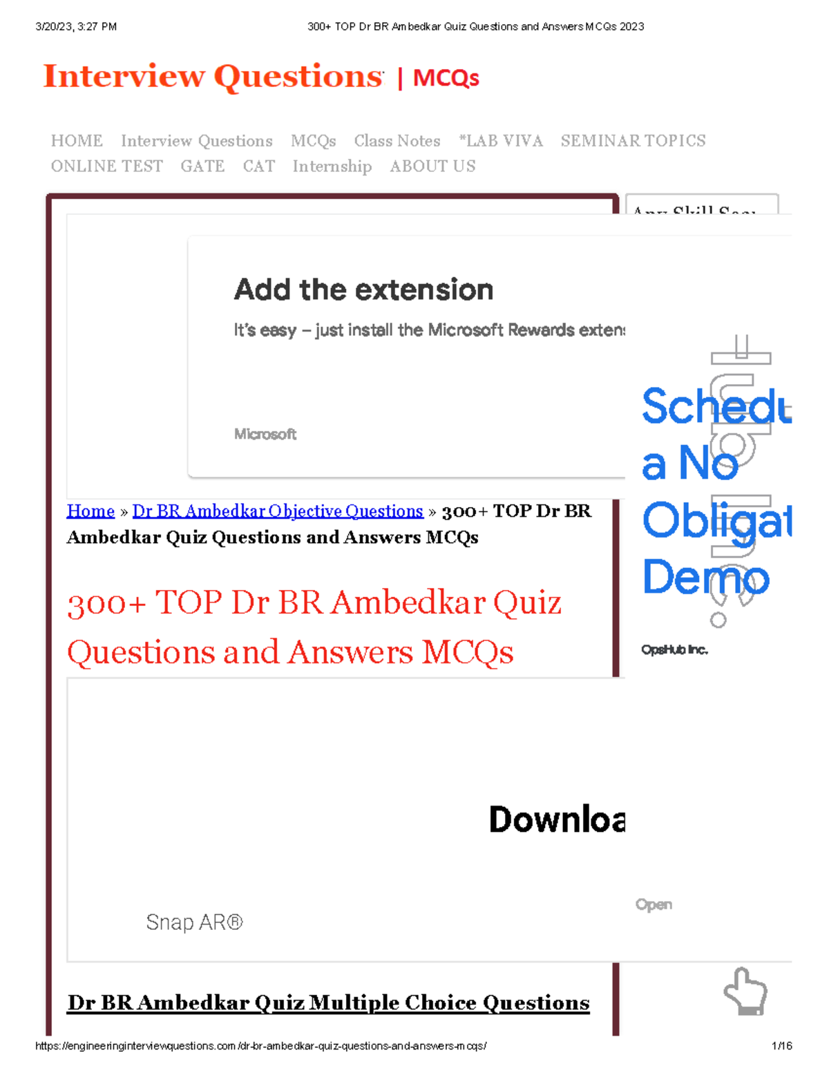 300+ TOP Dr BR Ambedkar Quiz Questions and Answers MCQs 2023 - Schedu a ...