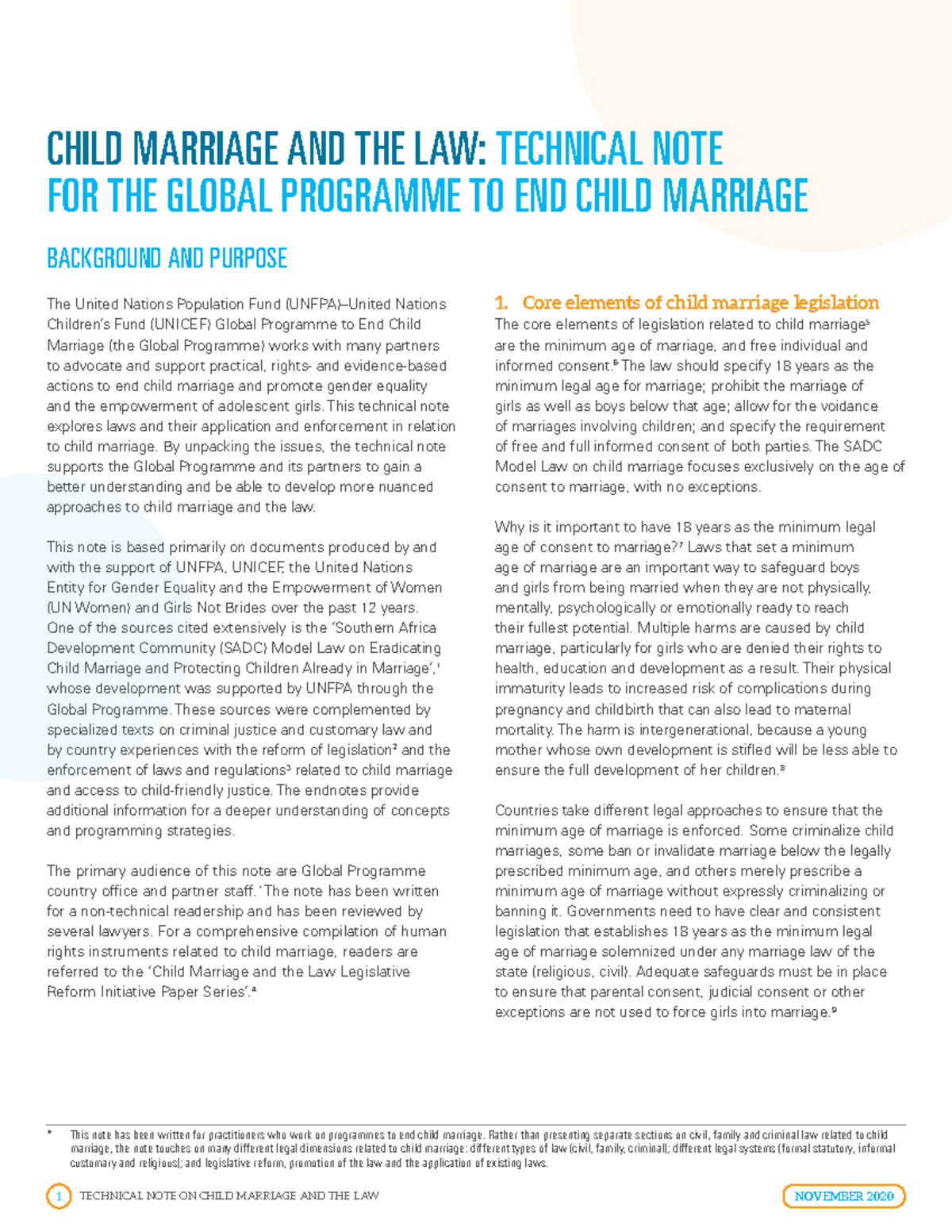 Child marriage the law 2020 - CHILD MARRIAGE AND THE LAW: TECHNICAL ...
