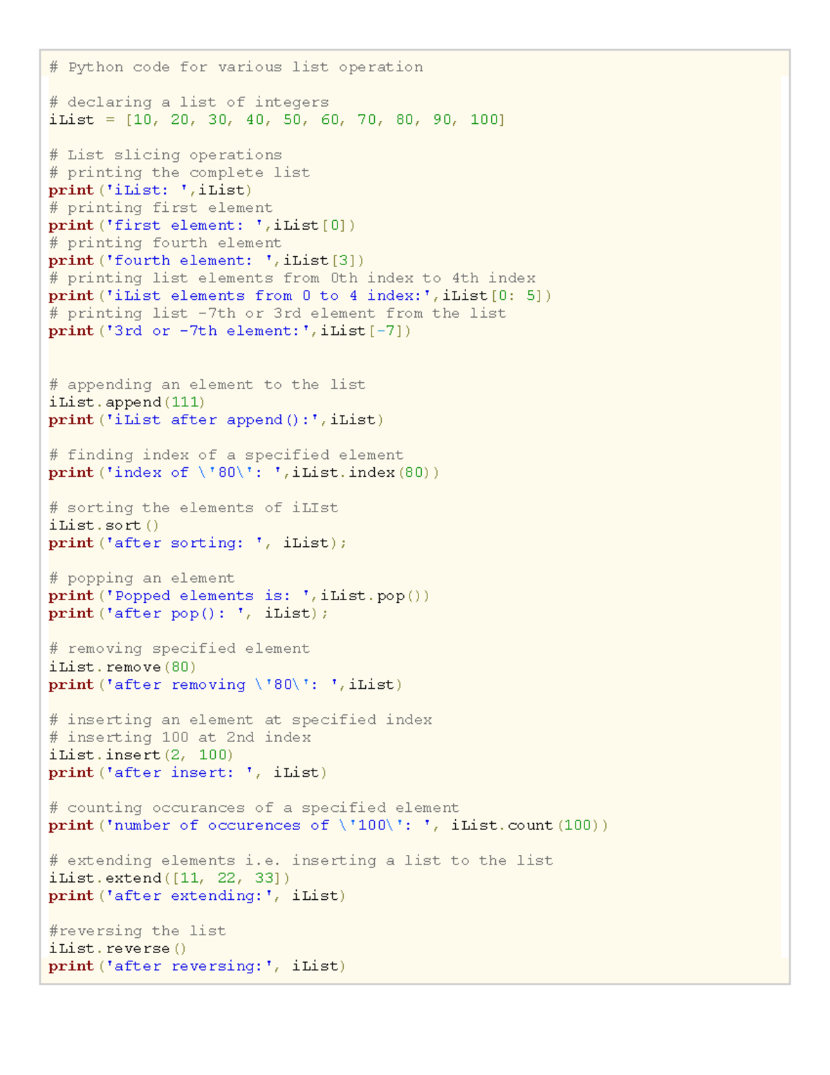 Ds Lab Ex Ds Lab Manual Python Code For Various List Operation