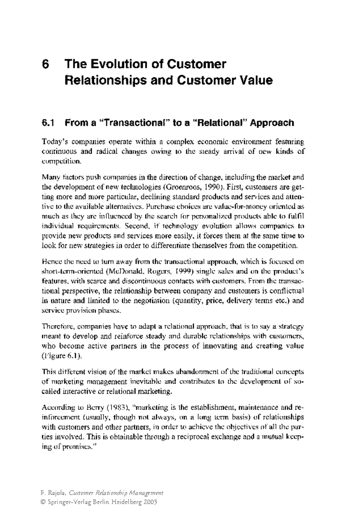 Evolution OF Customer Relationships AND Value - 6 The Evolution of ...