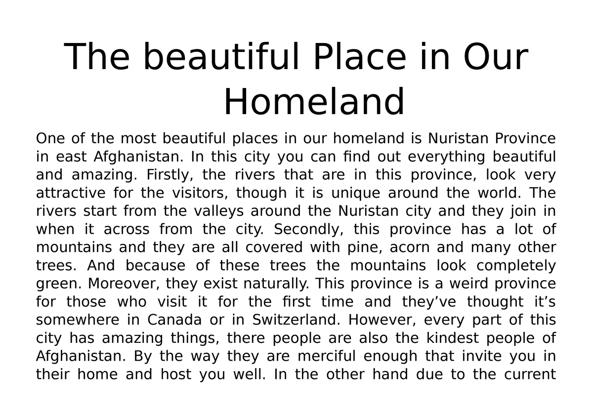 The beautiful Place in Our Homeland - The beautiful Place in Our Homeland One of the most ...