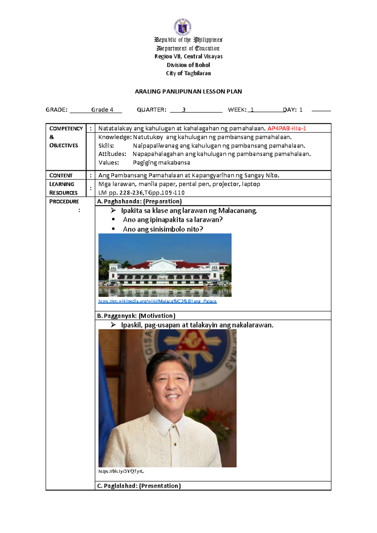 Q3 Grade 4 Week 1 Day 1 - Natatalakay ang kahulugan at kahalagahan ng ...