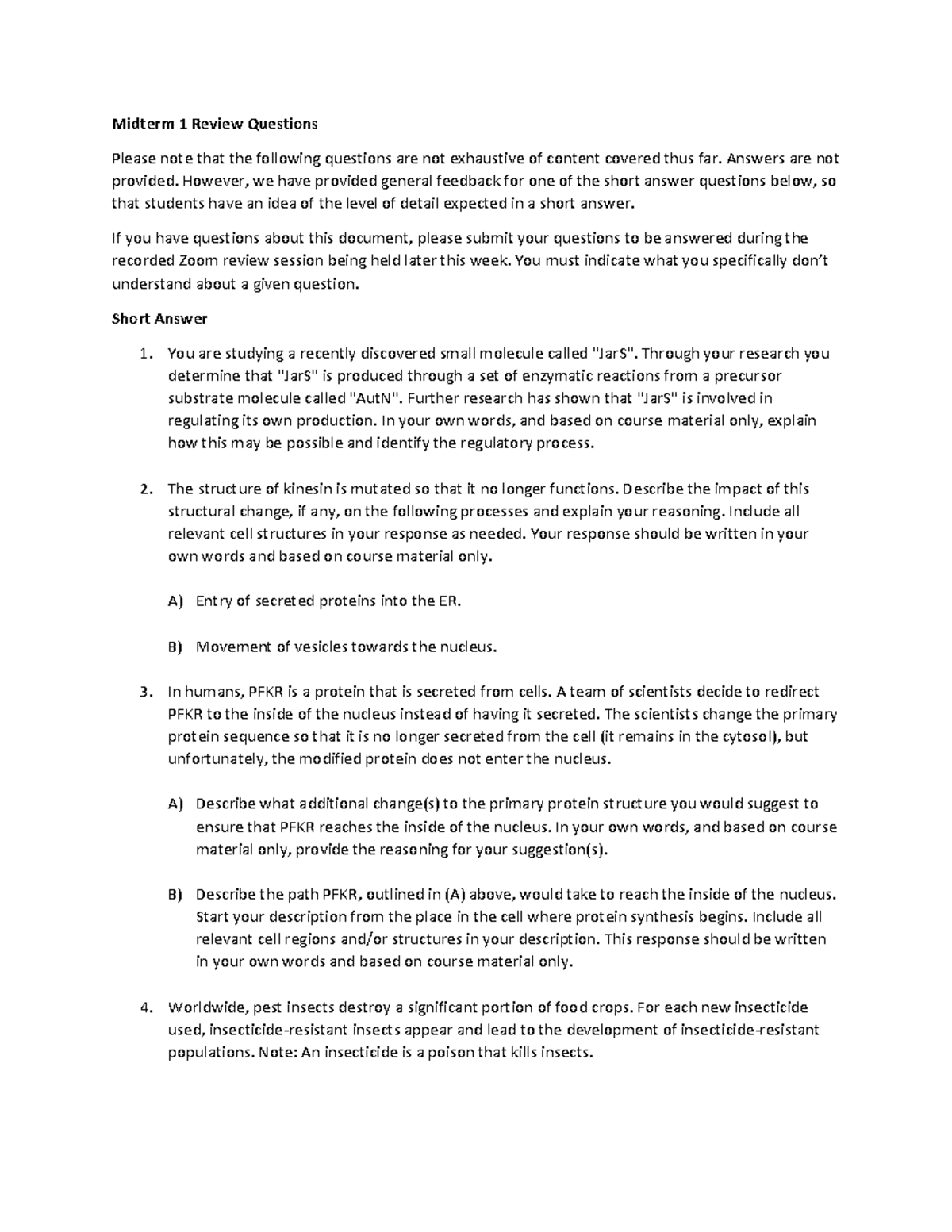 Midterm 1 review questions - Midterm 1 Review Questions Please note that the following questions ...