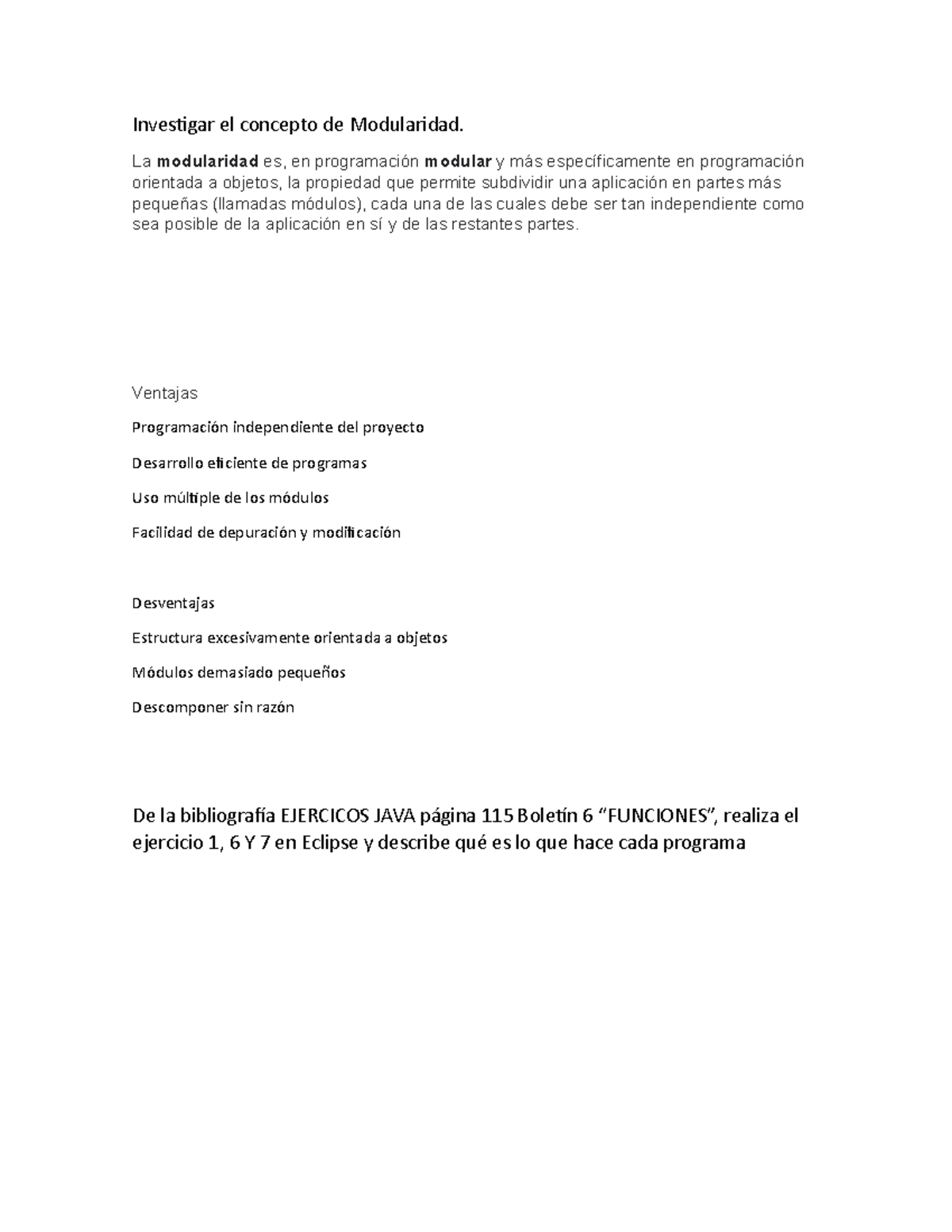 Investigar el concepto de Modularidad - La modularidad es, en ...