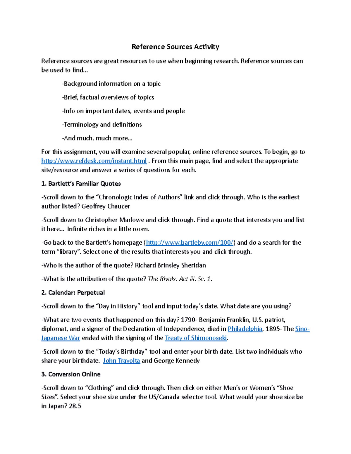 LIS 201 - Activity - Online Reference Sources - Reference Sources ...