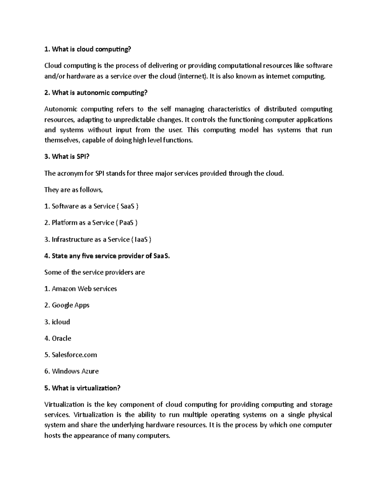 Cloud Computing notes - 1. What is cloud computing? Cloud computing is ...