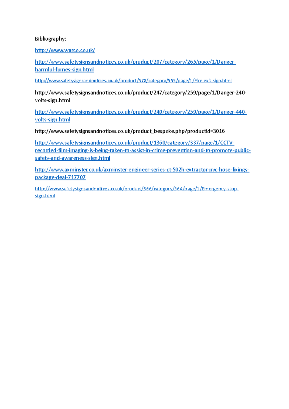 Dissertation work 1 - N/a - Bibliography: warco.co/ - Studocu