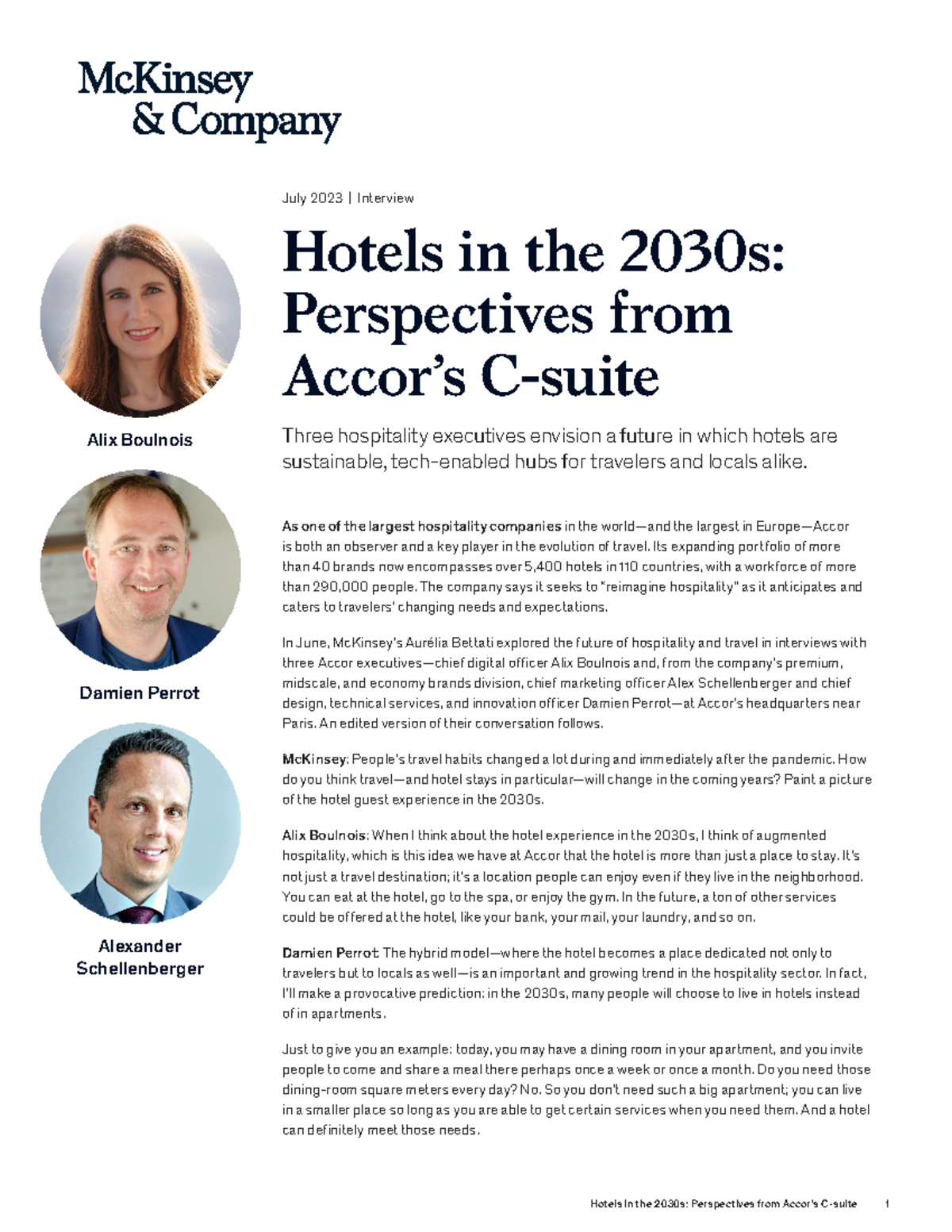 Hotels in the 2030s perspectives from accors c suite - As one of the ...