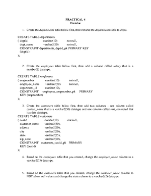 Normalizationexerciseanswer - DATABASE DESIGN: Normalization – Exercises & Answers (a) The table ...