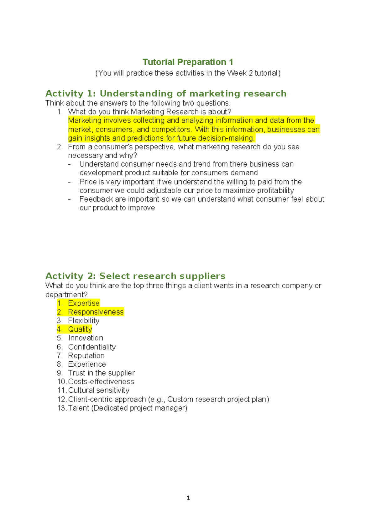 Week 1 Activity - Weekly activities - Tutorial Preparation 1 (You will ...