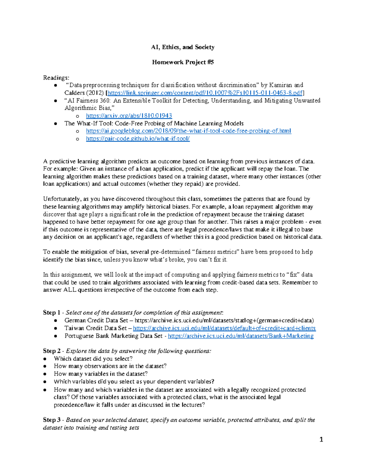 Hw5 - Assignments AP computer science A (AP-CSA) - AI, Ethics, and ...