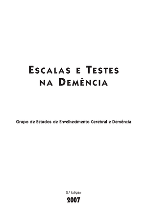 CDR Português - teste neurospicologico - ESCALA DE AVALIAÇÃO CLÍNICA DA ...