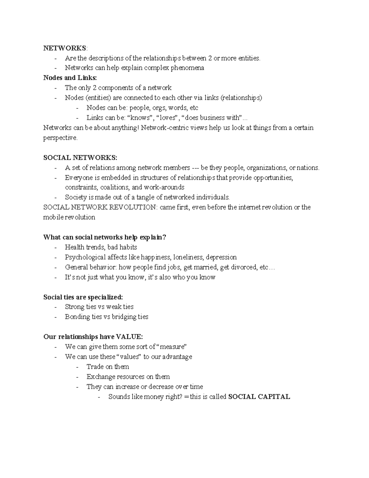 Comm 169 Social Networks Midterm Review - NETWORKS : Are the ...