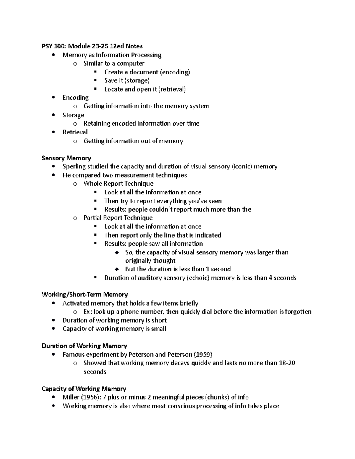 PSY 100- module 23-25 - quizzes, tests, and exams - PSY 100: Module 23 ...
