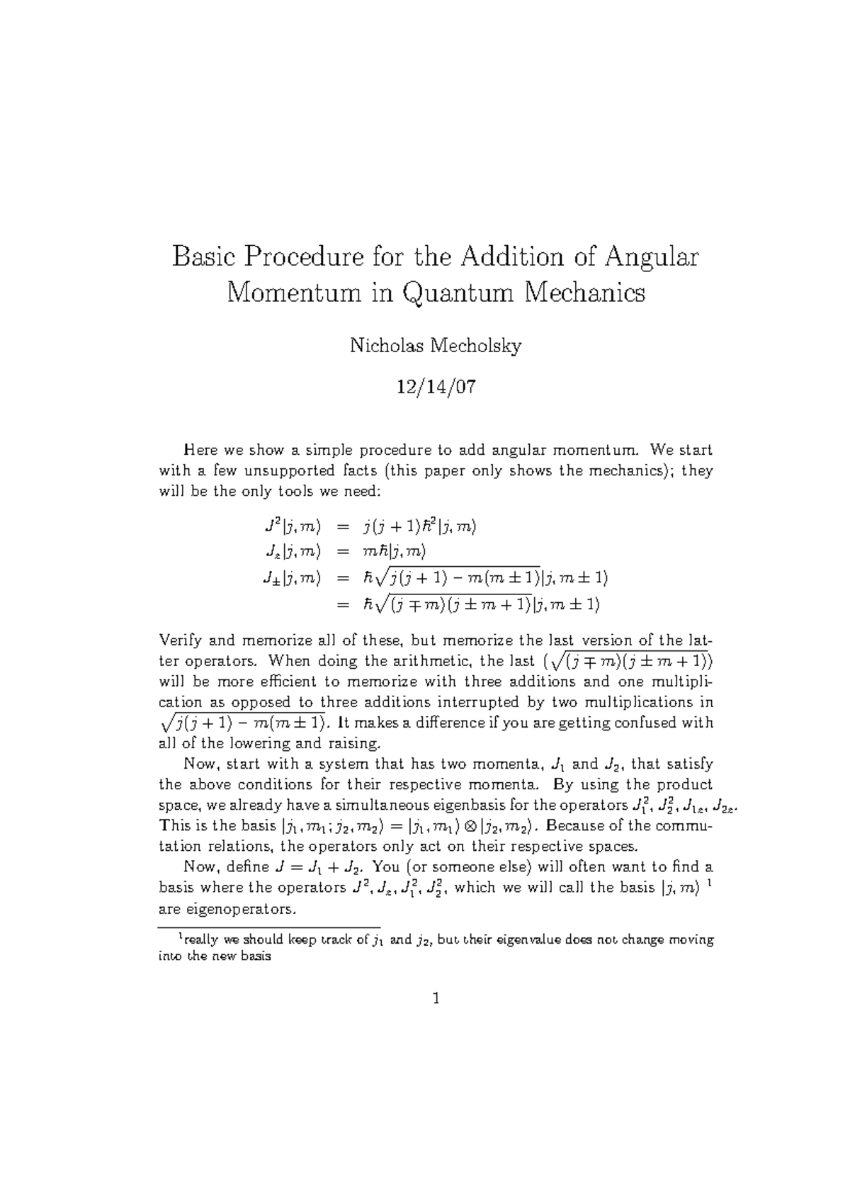 Explanation how you work with the Glebsch -Gordon table - Basic ...
