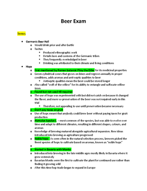 Beer History Notes - History 2192A – Lecture Notes Brewing Process - 4 ...
