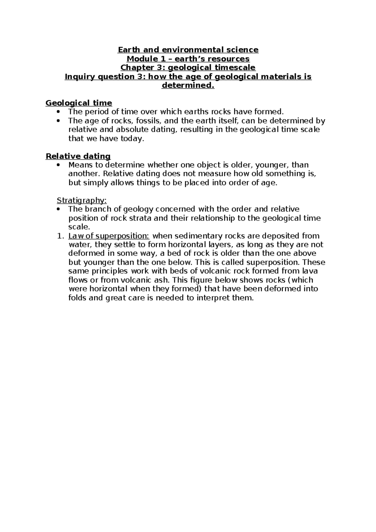 Earth chapter 3 - Earth and environmental science Module 1 – earth’s ...
