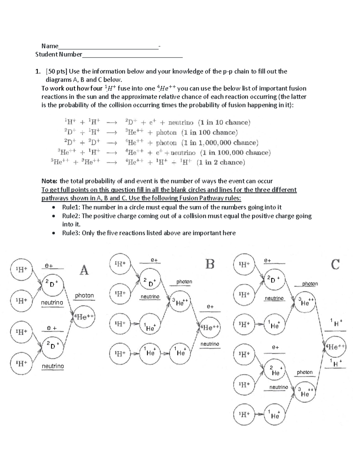 Nuclear Fusion in the Sun P P chain - Name ...
