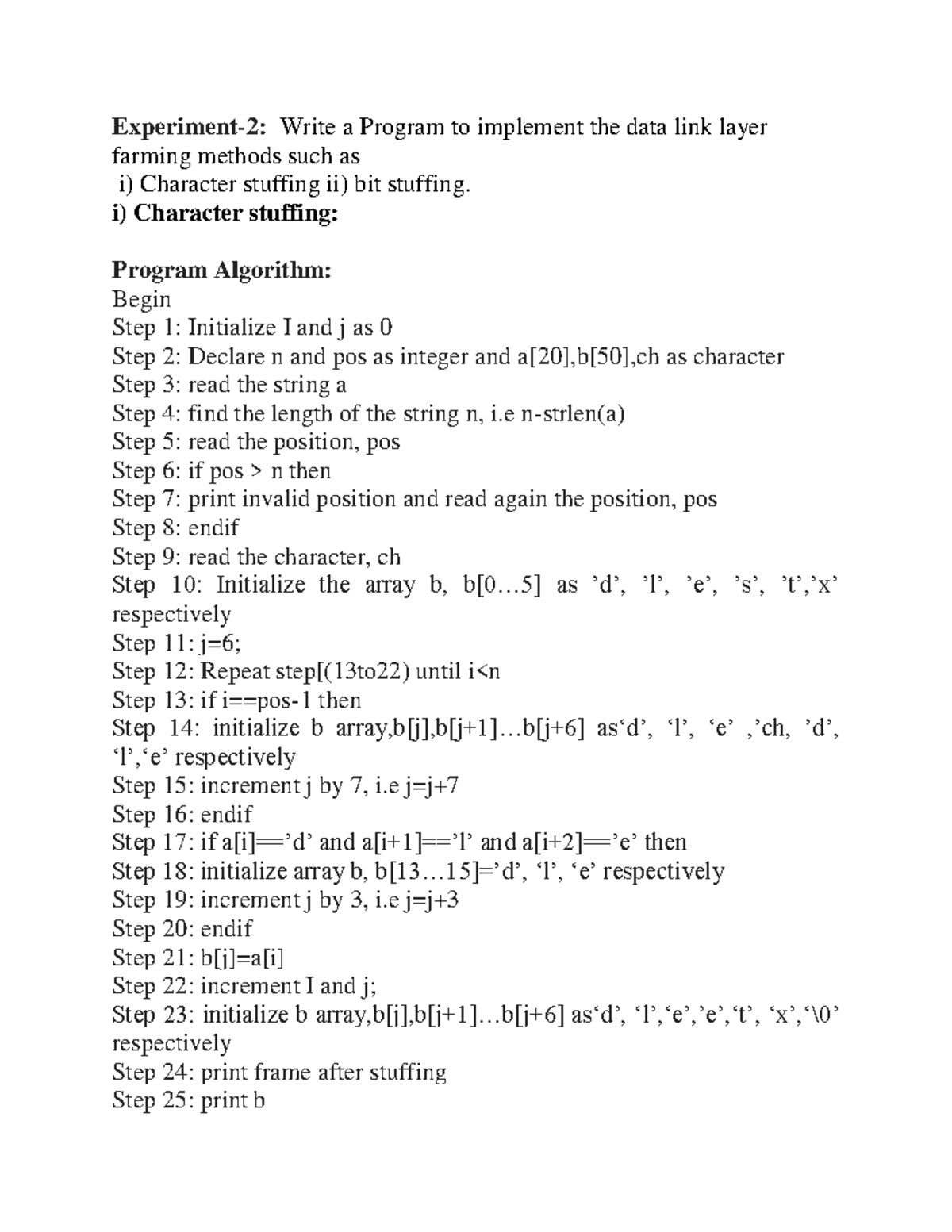 Exp-2 CN - cnigf7t98t78o7gujbh nkvkngfv - Experiment-2: Write a Program ...
