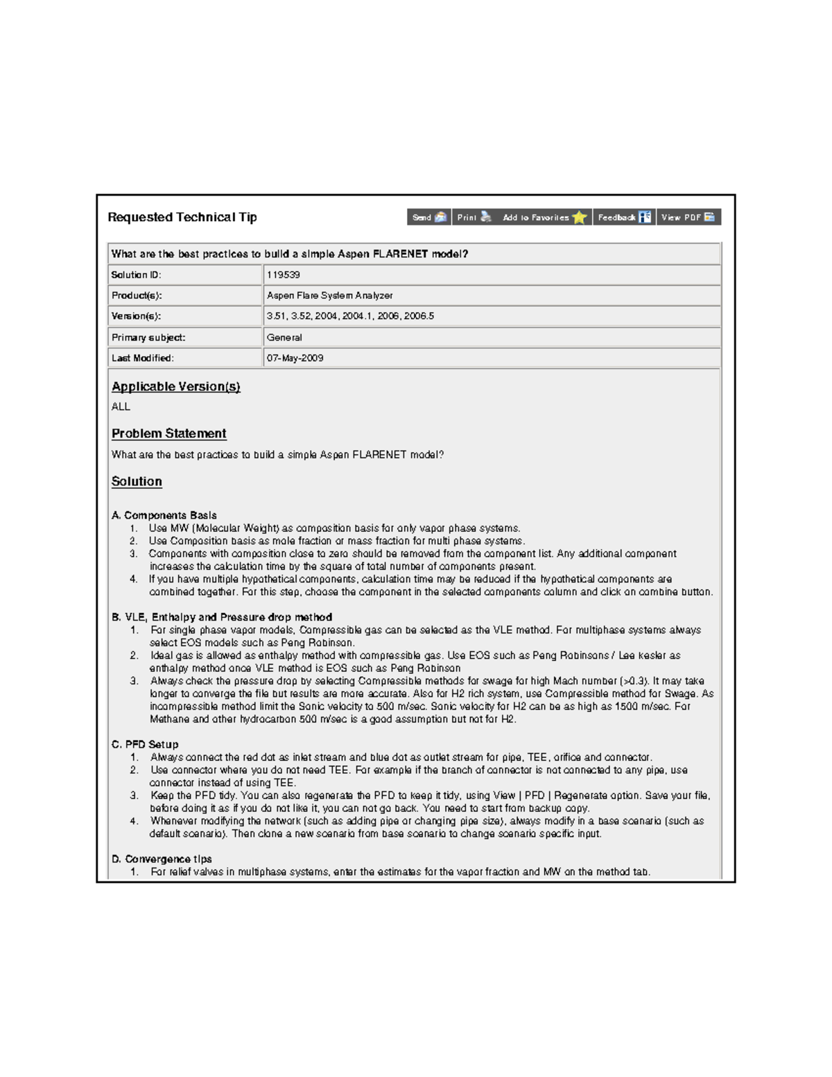 Flarenet Best Practices - Requested Technical Tip Send Print Add to ...