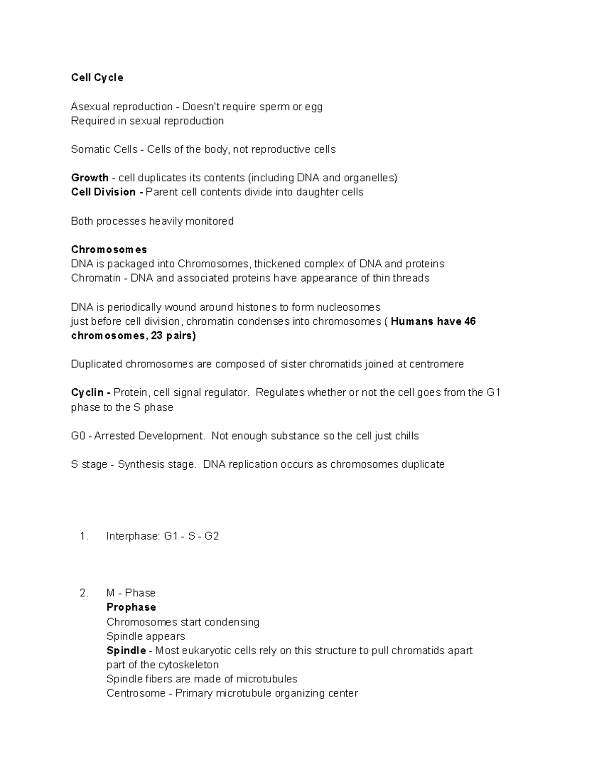 CELL Cycle Notes - Cell Cycle Asexual reproduction require sperm or egg ...