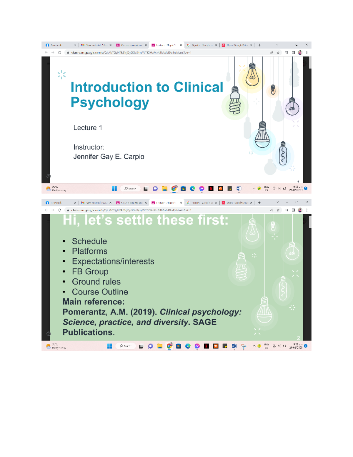 Clinical Psych Lec (intro) - BS Psychology - Studocu