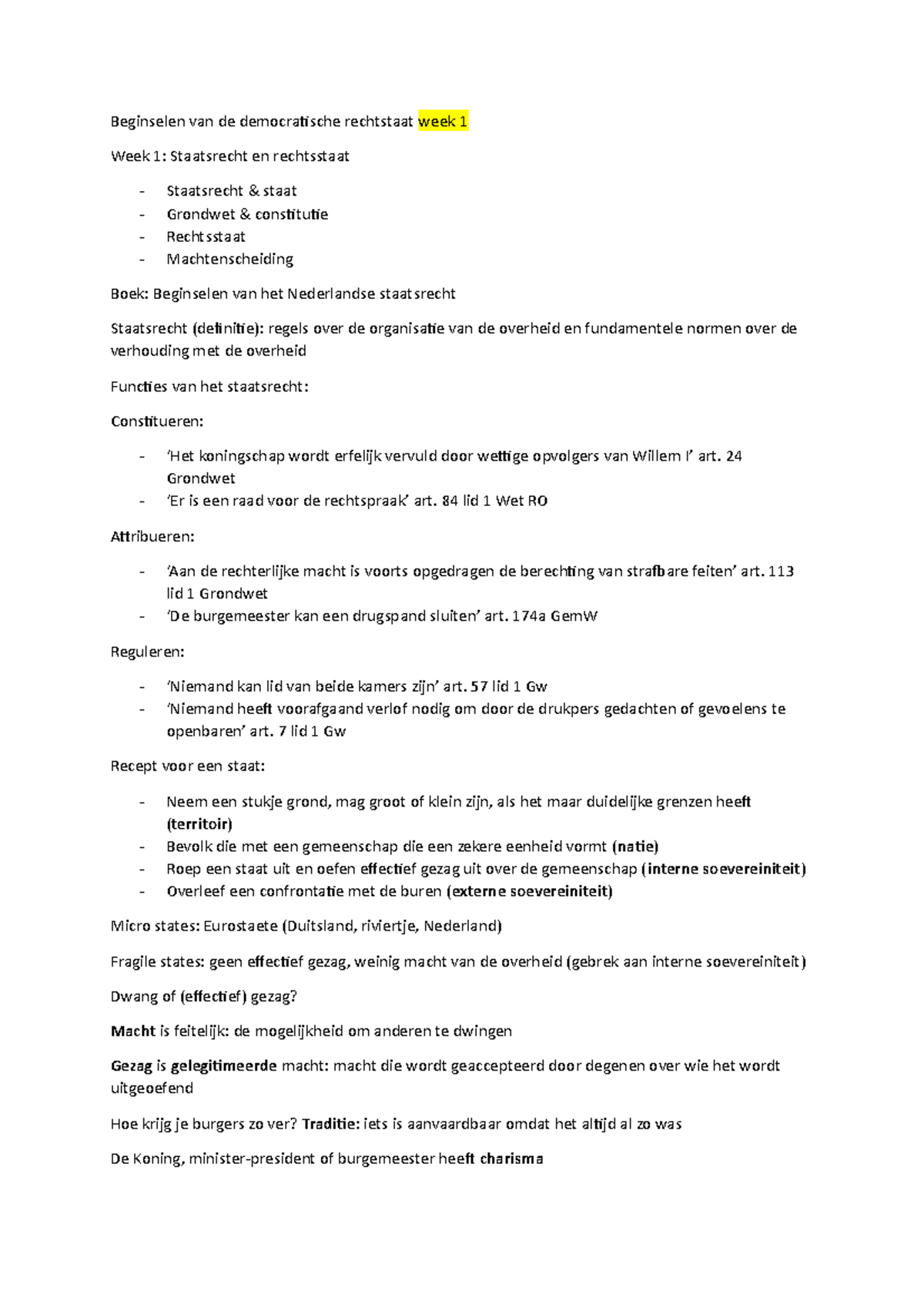 Beginselen van de democratische rechtstaat - 24 Grondwet - ‘Er is een ...