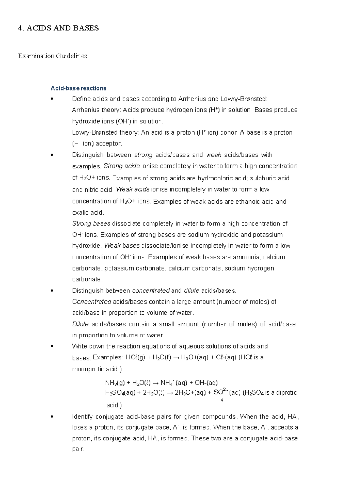 2020 WTS 12 Acids AND Bases - ####### 4 ####### 4 4. ACIDS AND BASES ...