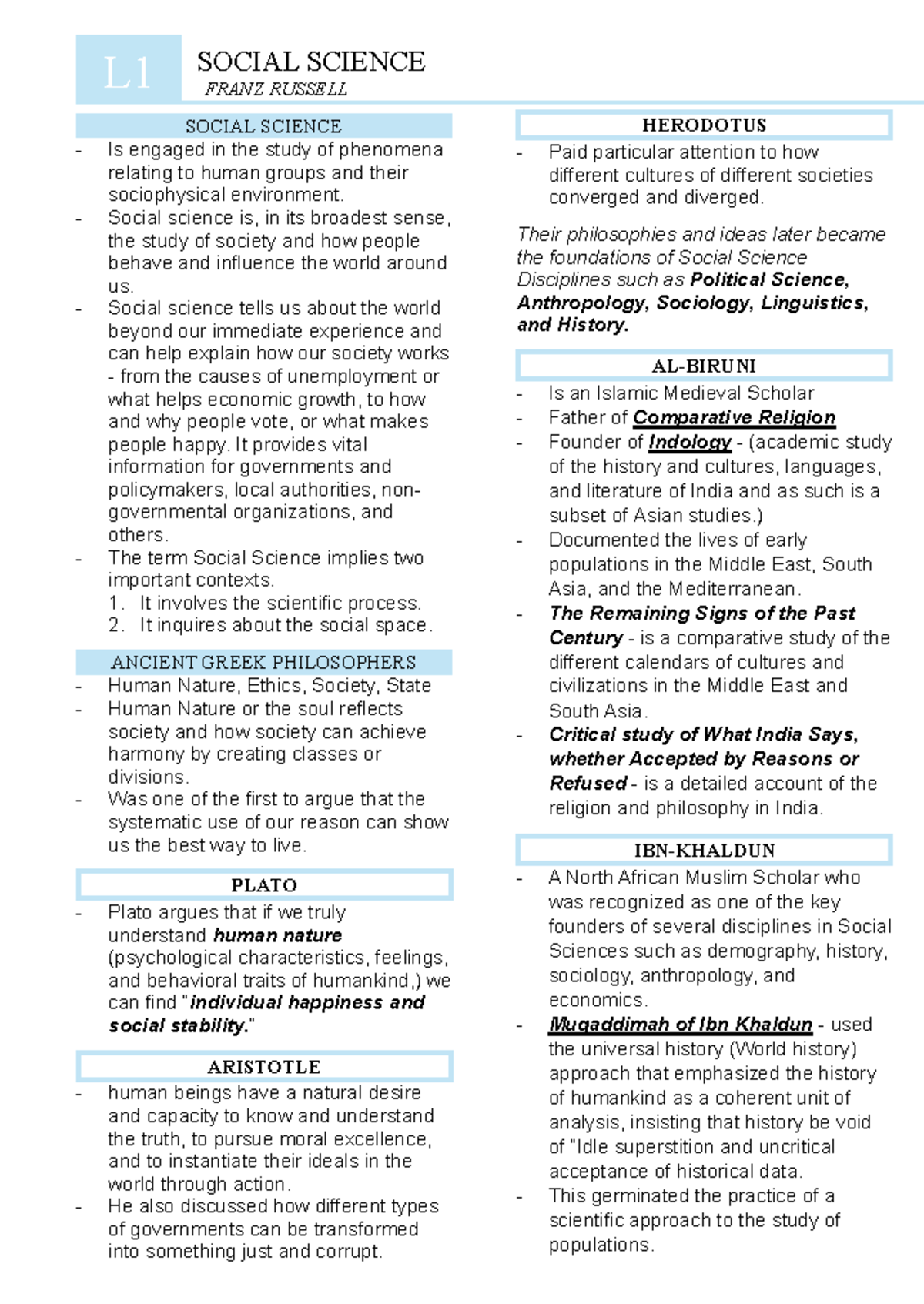 DISS Midterms - discipline in social sciences - SOCIAL SCIENCE FRANZ ...