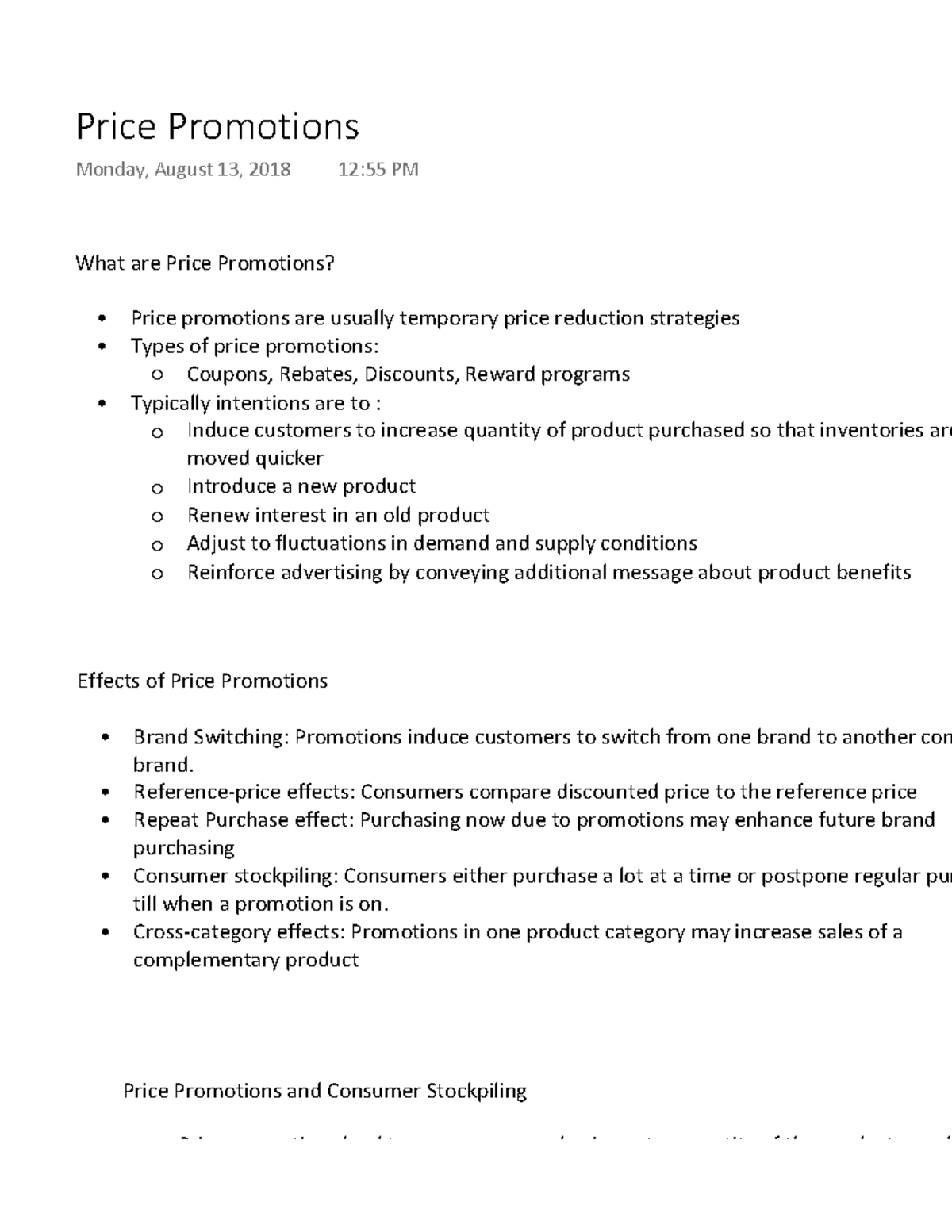 MKTG 368 price promotions - Warning: TT: undefined function: 32 What ...