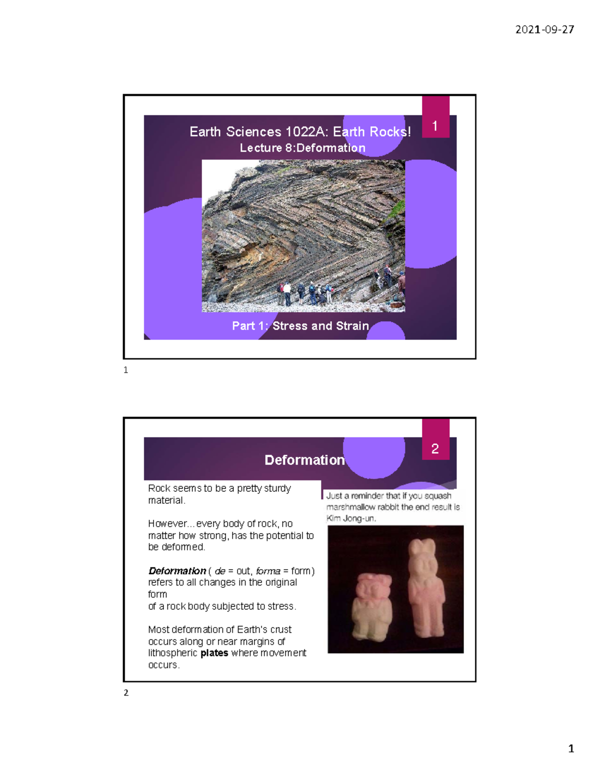 Lec 8 - Notes - Earth Sciences 1022A: Earth Rocks! Lecture 8 ...