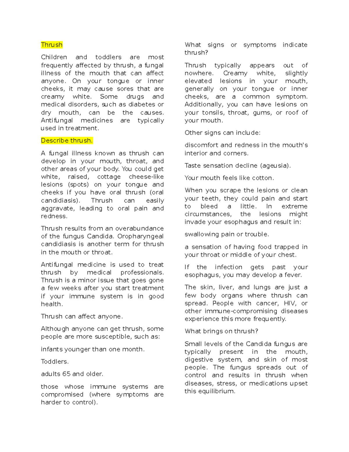 Thrush - Thrush Children and toddlers are most frequently affected by ...