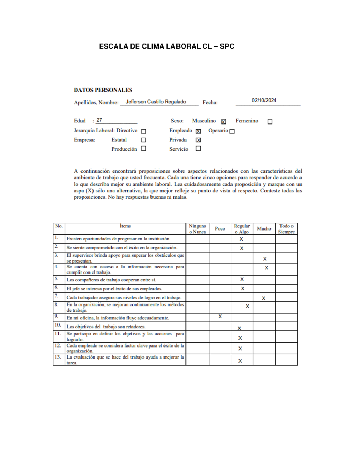 320490291-TEST-Escala-de-clima-laboral-Sonia-Palma-docx - ESCALA DE ...