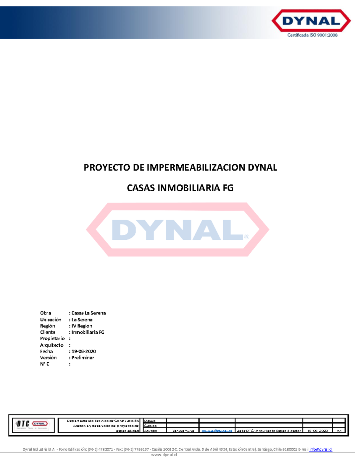 Dynal-EETT Casas Inm. FG-1 - Dynal Industrial S. - Fono EdificaciÛn ...