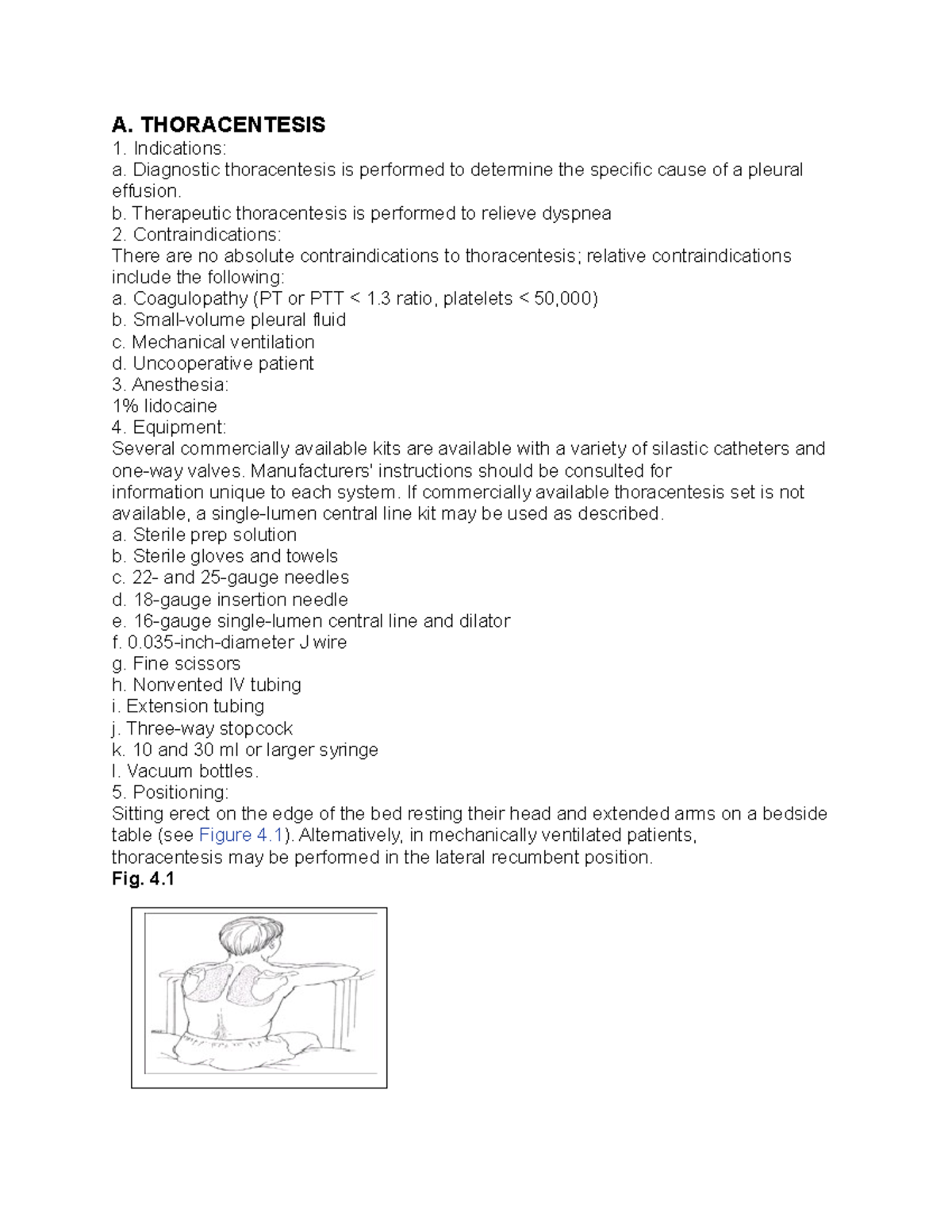 Toracocenteza in engleza - A. THORACENTESIS 1. Indications: a ...