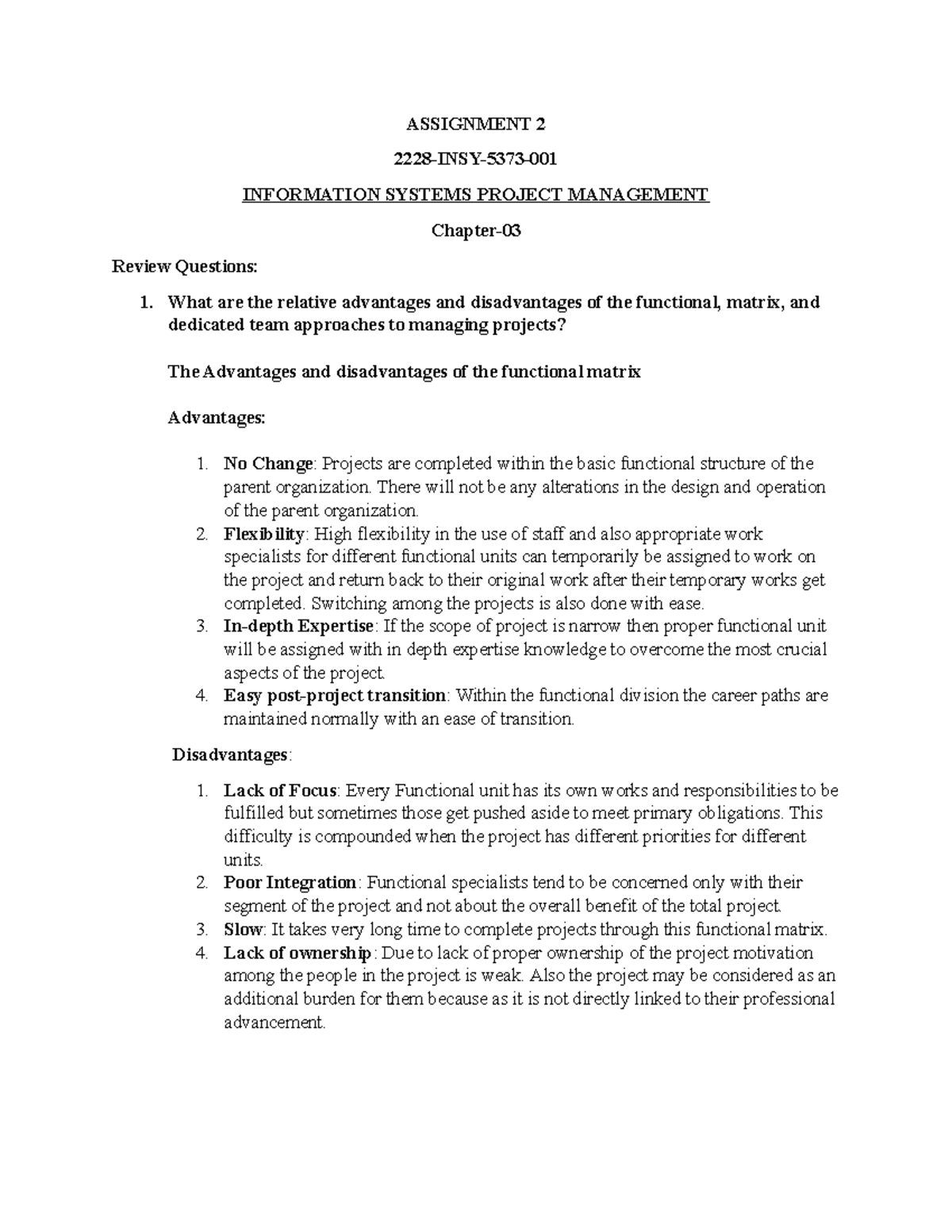 Assignment-2 2023 - ASSIGNMENT 2 2228-INSY-5373- INFORMATION SYSTEMS ...